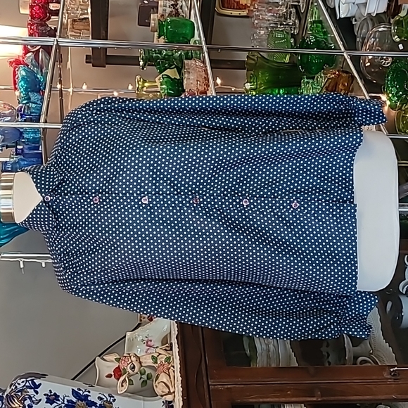 Vintage | Tops | Vintage Lady Manhattan Polka Dot Secretary Blouse ...